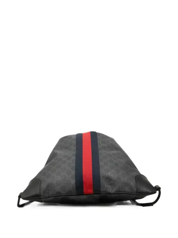 Gucci Gg Supreme Web Drawstring Backpack