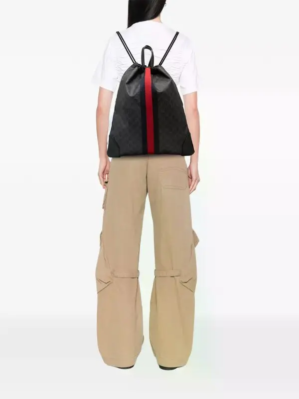Gucci Gg Supreme Web Drawstring Backpack
