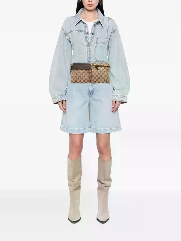 Gucci 2000-2015 Gg Canvas Double Pocket Belt Bag