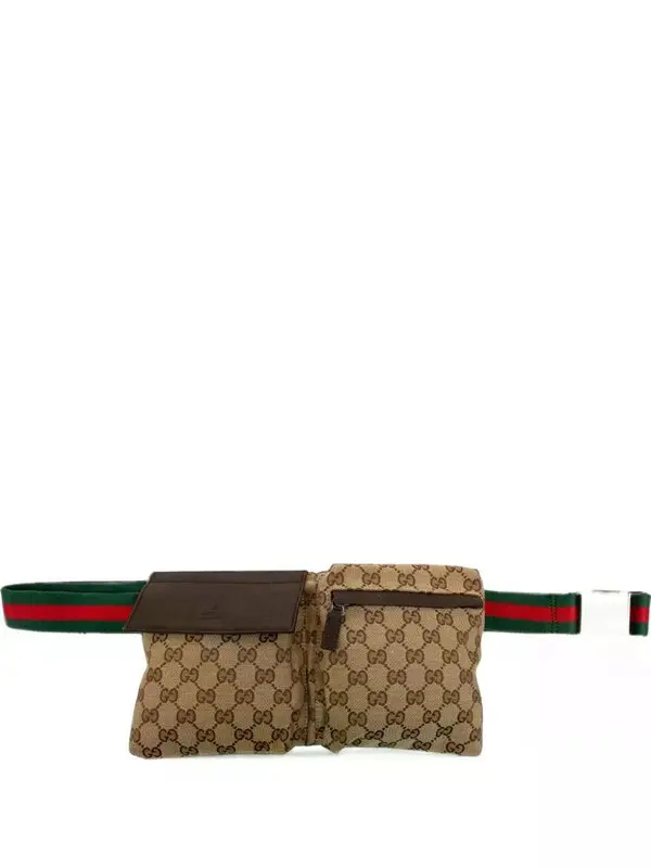 Gucci 2000-2015 Gg Canvas Web Double Pocket Belt Bag