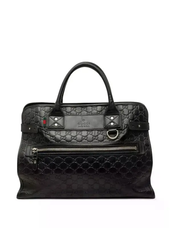 Gucci Embossed Leather Business Bag - Black