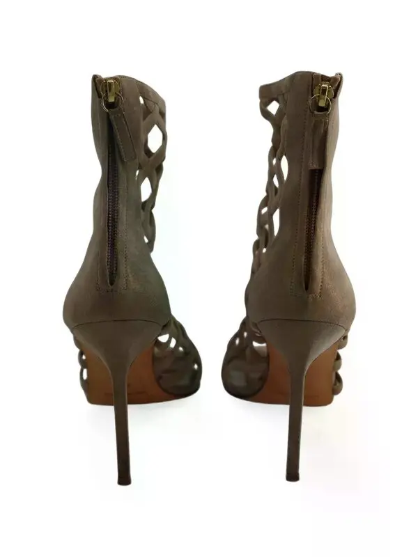 Manolo Blahnik Suede Cage Stiletto Sandals