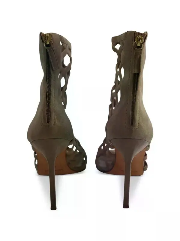 Manolo Blahnik Suede Cage Stiletto Sandals