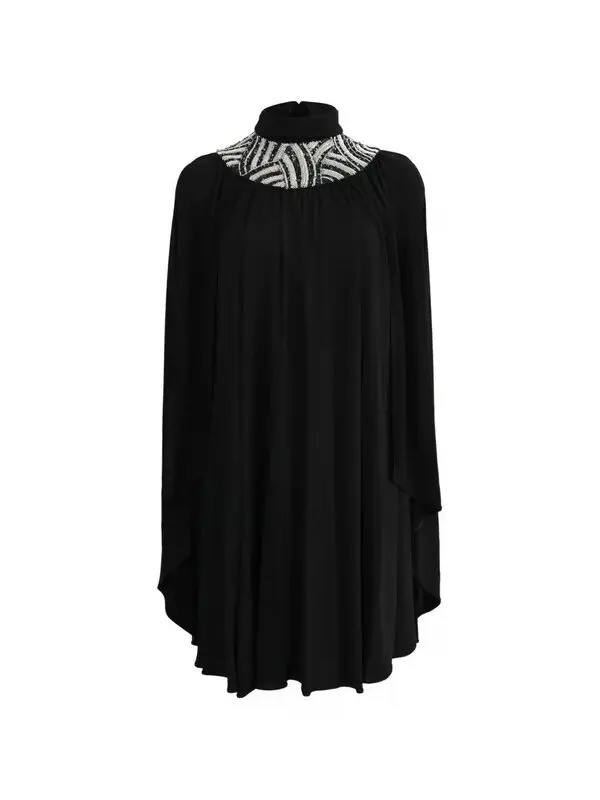 Saint Laurent Embellished Cape Dress