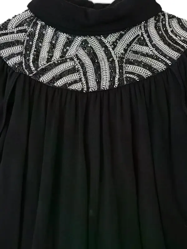 Saint Laurent Embellished Cape Dress