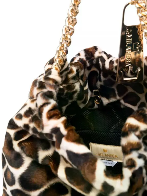LA MILANESA Giraffe-print Chain-link Tote Bag
