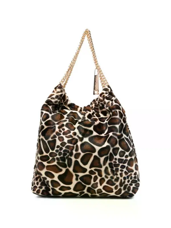 LA MILANESA Giraffe-print Chain-link Tote Bag