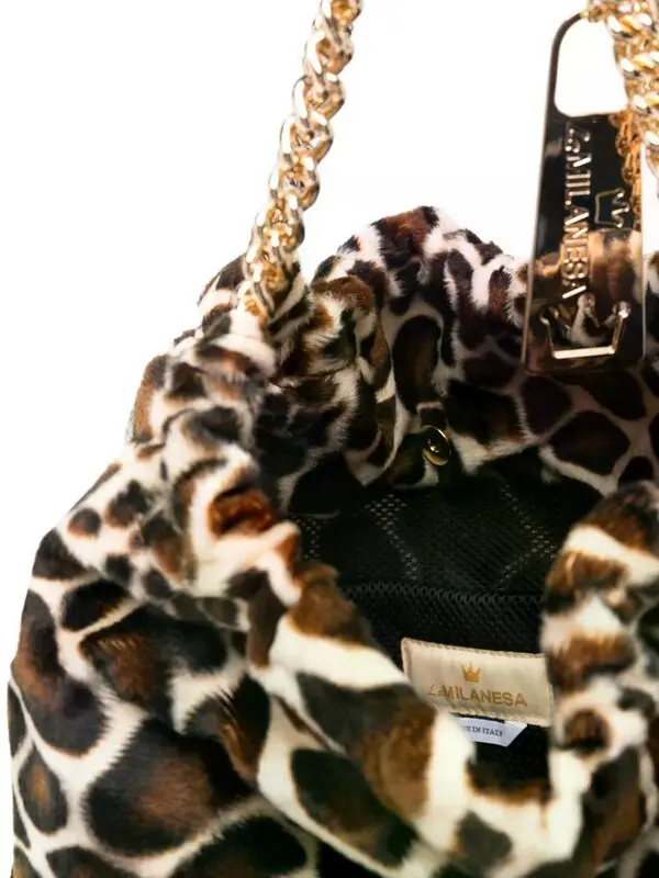 LA MILANESA Giraffe-print Chain-link Tote Bag