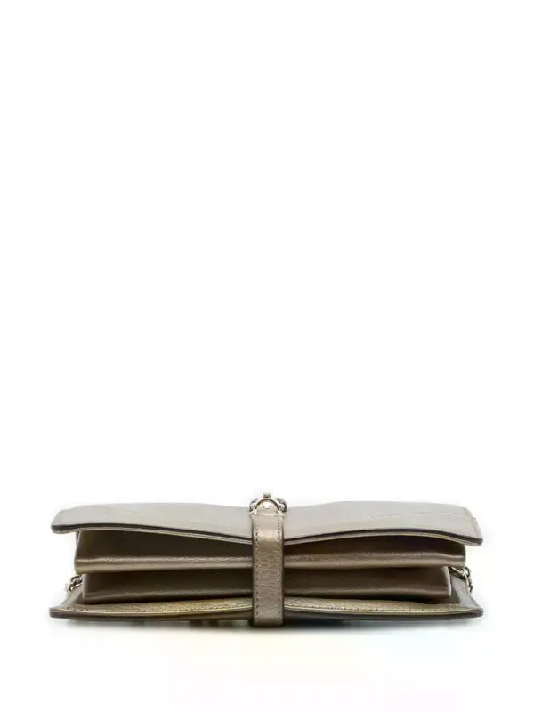Gucci Metallic Pebbled Calfskin Piston Broadway Evening Bag Shoulder Bag - Gold