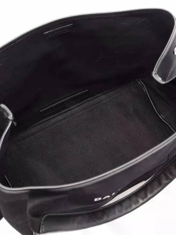 Balenciaga Canvas Leather Trim Tote Bag