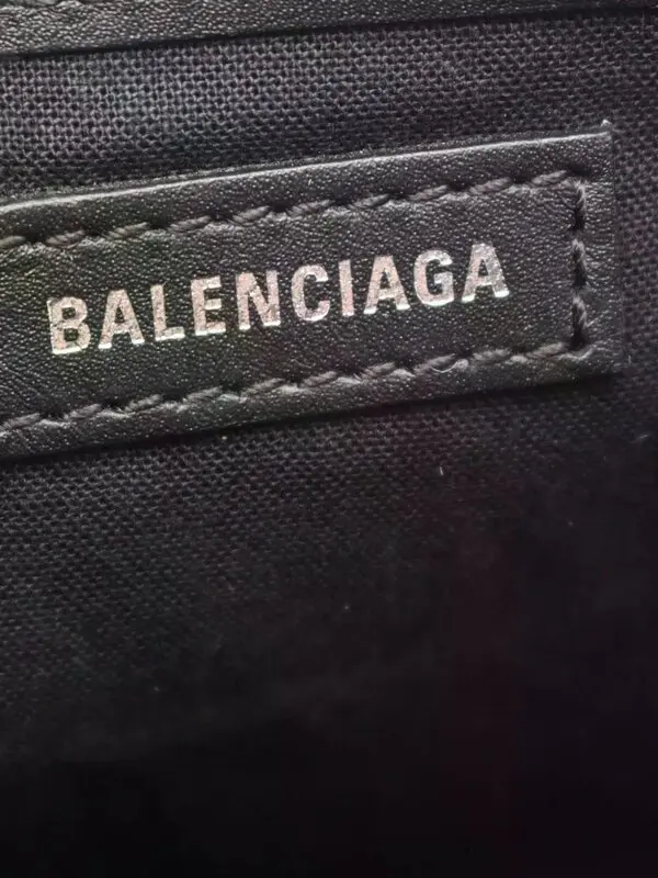 Balenciaga Canvas Leather Trim Tote Bag - Black