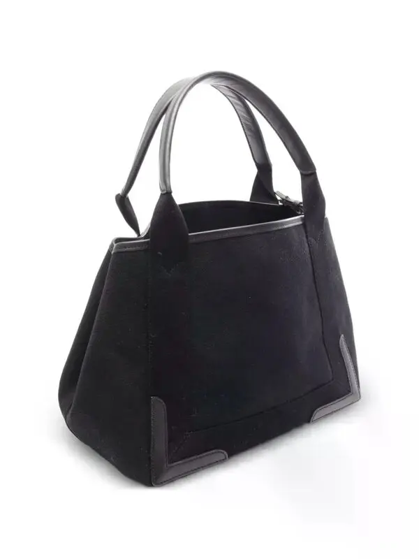 Balenciaga Canvas Leather Trim Tote Bag - Black