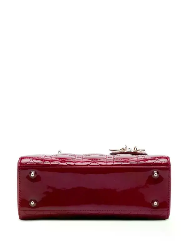 Dior Patent Cannage Lady Satchel - Red