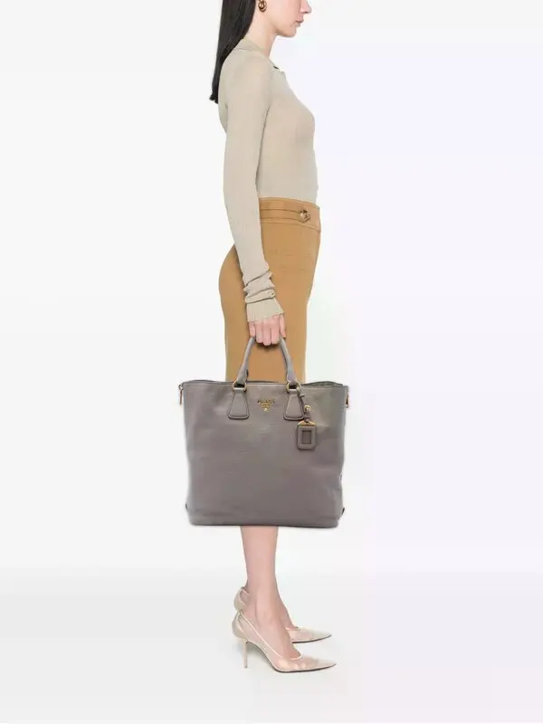 Prada Vitello Daino Side Zip Tote Bag