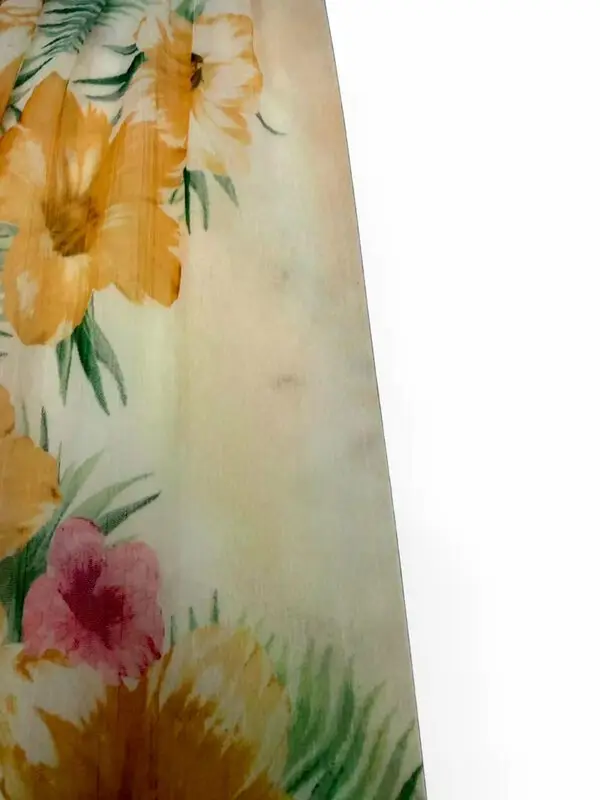 Maje Floral Print Maxi Dress With V-neck And Long Sleeves