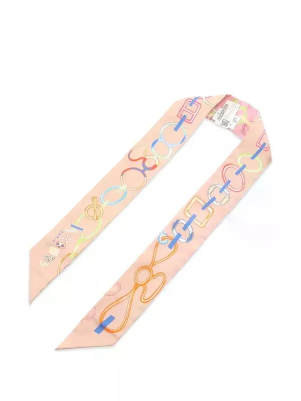 Hermès 2020s Twilly Do Re Boucles Ribbon Scarf - Pink