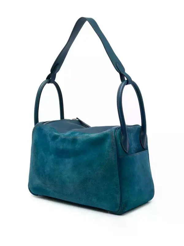 Hermès Veau Grizzly And Swift Lindy 30 Satchel - Blue