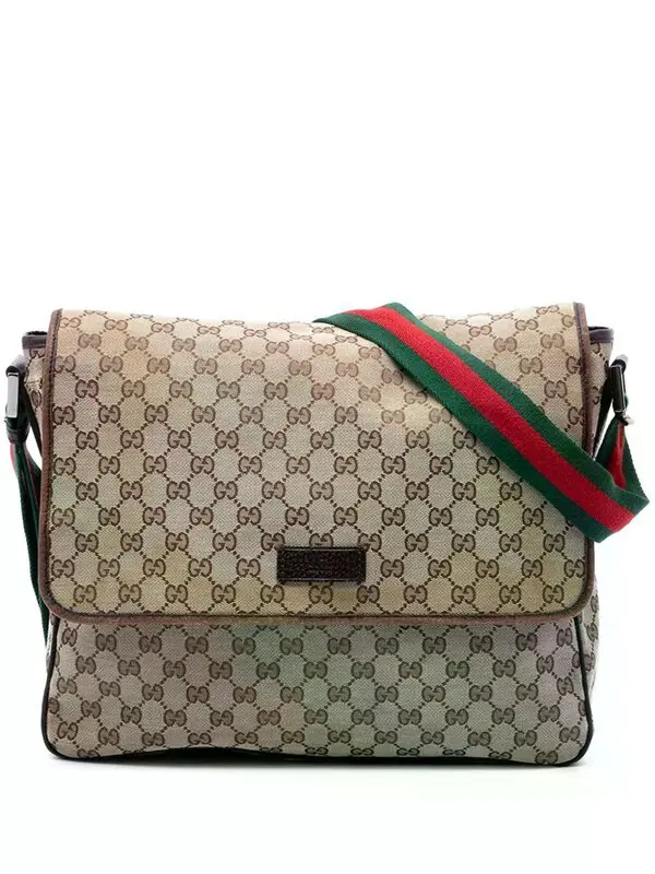 Gucci Gg Canvas Web Flap Messenger Bag