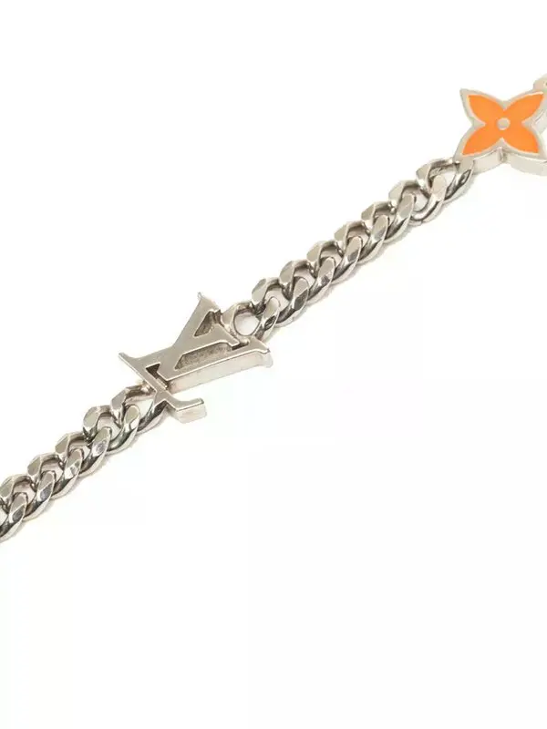 LOUIS VUITTON Brass Monogram Row Necklace
