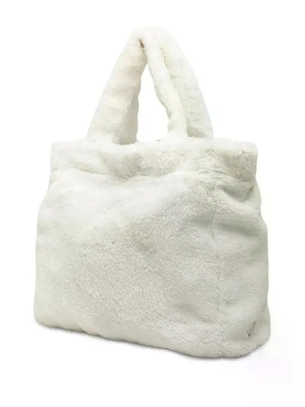 Prada Terry Cloth Logo Tote Bag - White