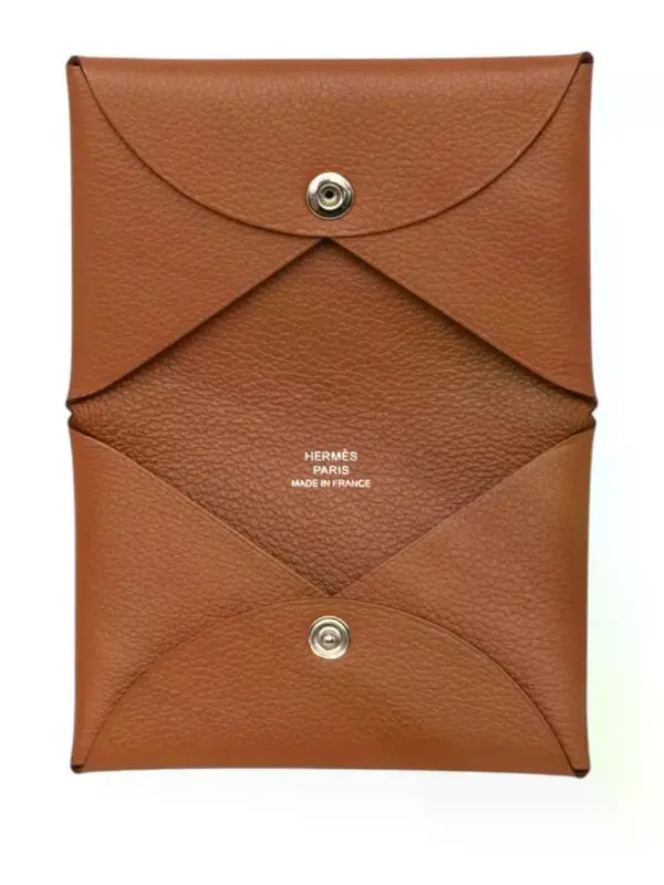 Hermès 2024 Epsom Calvi Card Holder - Brown