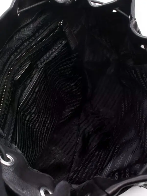 Prada Leather Triangle Logo Backpack