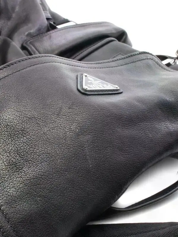 Prada Leather Triangle Logo Backpack