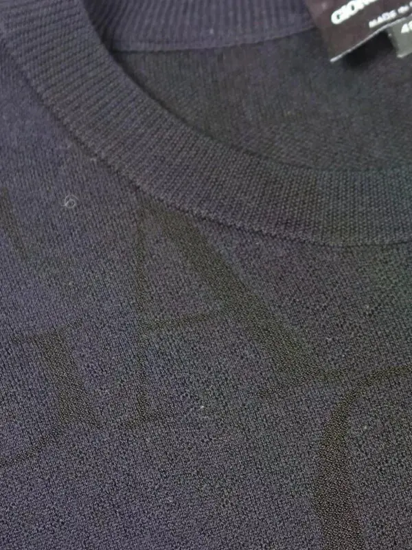 Giorgio Armani Logo Pattern Crew Neck Sweater