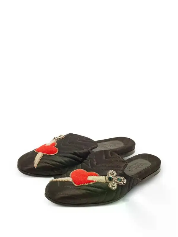 Gucci Quilted Heart-patch Mules