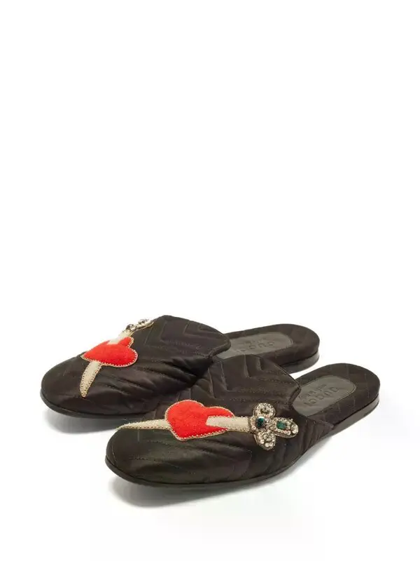 Gucci Quilted Heart-patch Mules