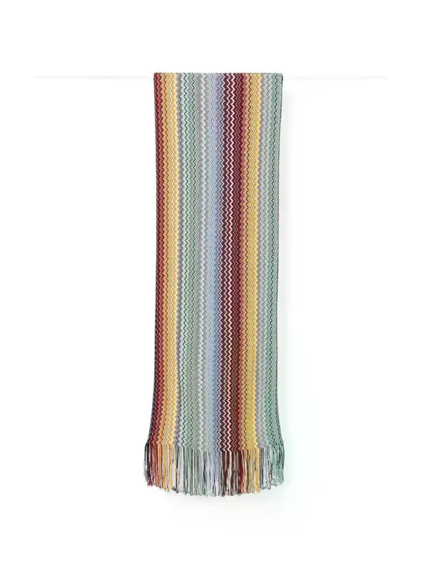 Missoni Zig-zag-knit Fringed Scarf