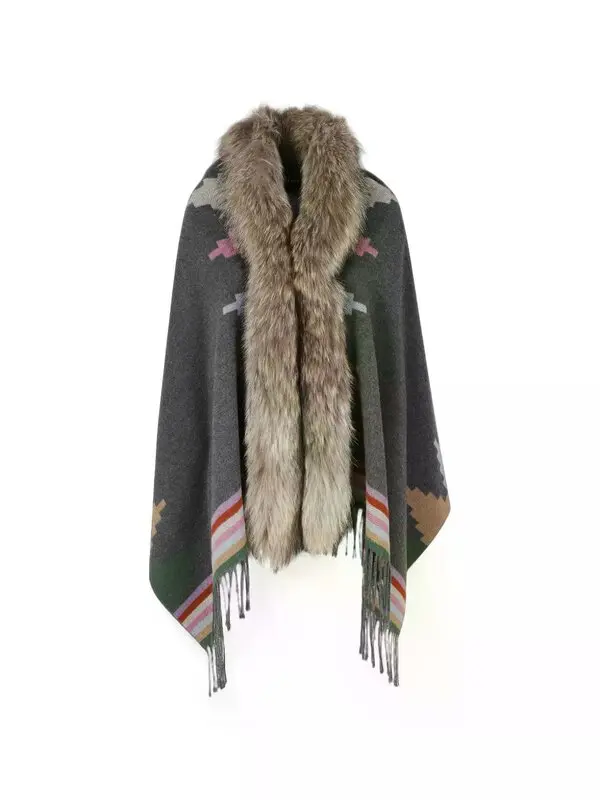 BAZAR DELUXE Geometric-pattern Poncho