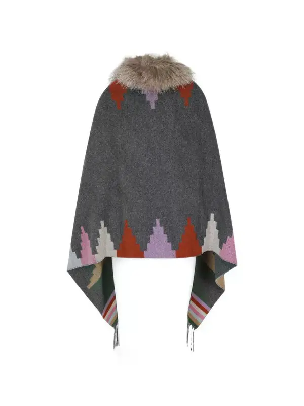BAZAR DELUXE Geometric-pattern Poncho