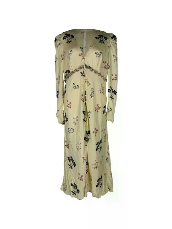 SELF-PORTRAIT Floral-print Crystal-embellished Dress - Neutrals