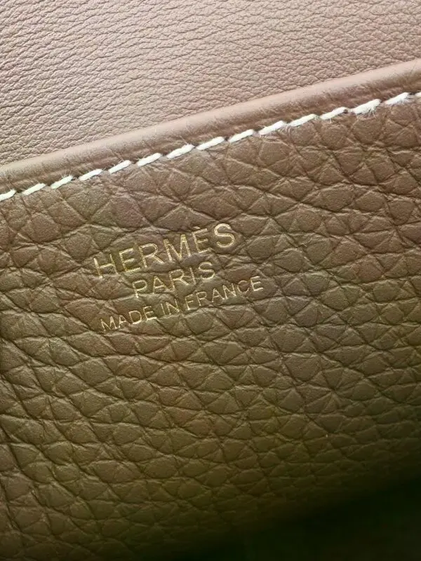 Hermès Halzan Leather Tote Bag - Grey