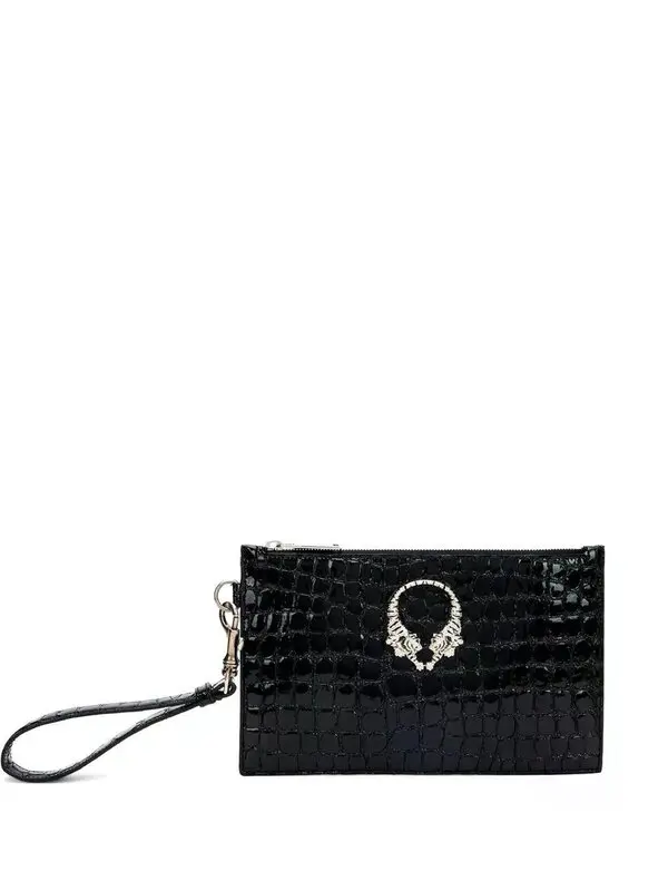Roberto Cavalli Croc-effect Tiger-motif Clutch Bag