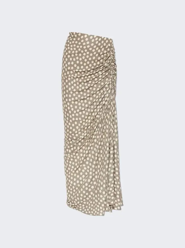 ALAÃA Alaïa Gathered Polka Dot Maxi Skirt