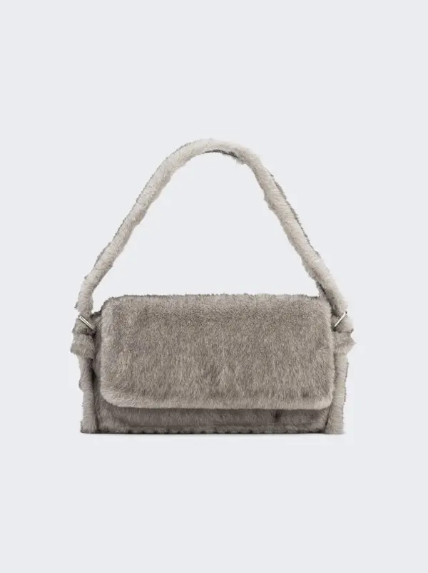 Alexander Wang Ricco Slim Flap Bag Faux Fur - Grey
