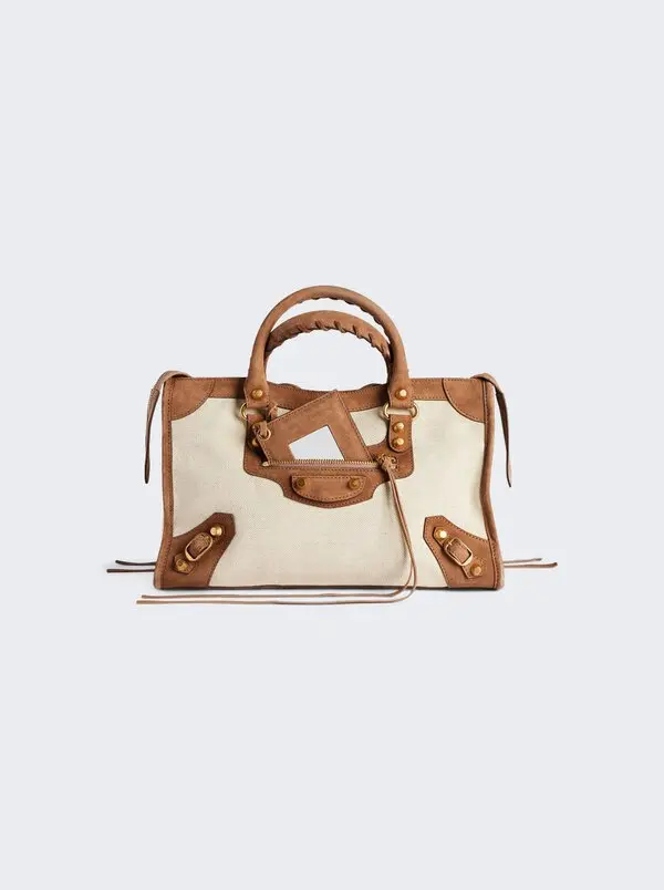 Balenciaga Le City Bag Small Linen Canvas - Beige