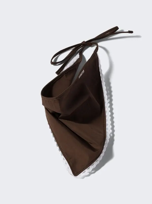 Miu Miu Poplin Bandana With Crochet Trim