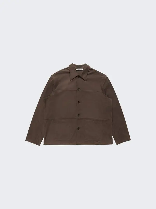 Acne Studios Faux Suede Overshirt Chocolate
