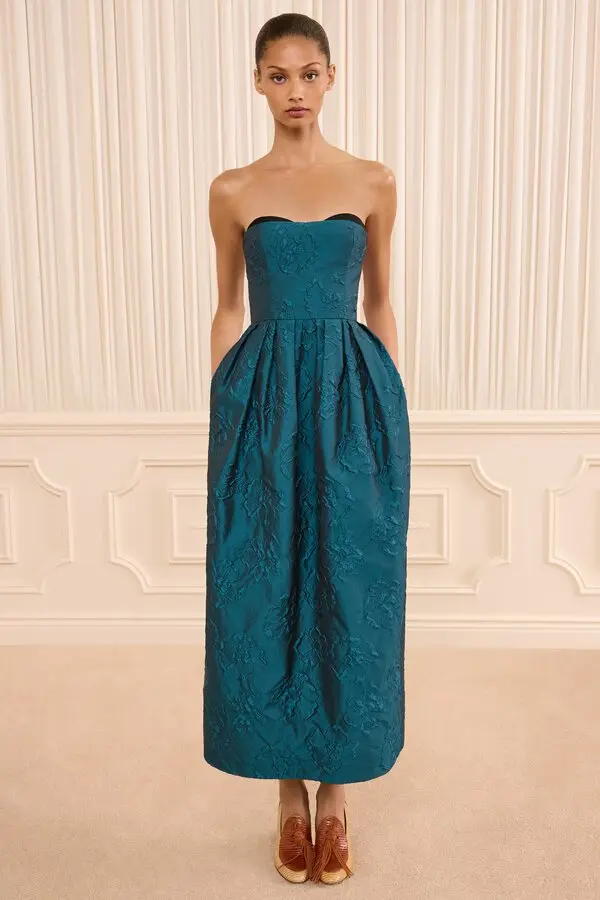 Ulla Johnson Katerina Strapless Cloque Dress