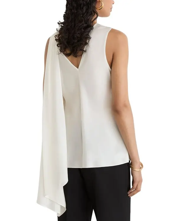 REISS Nyra Draped Silk Blend Top