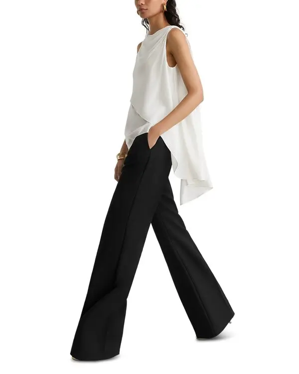 REISS Nyra Draped Silk Blend Top