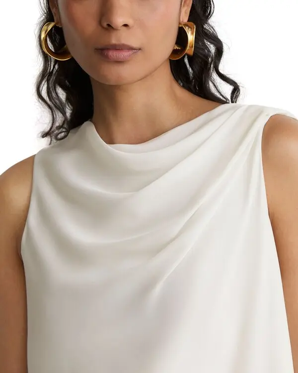REISS Nyra Draped Silk Blend Top