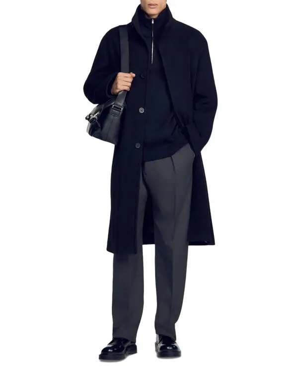 Sandro Owen Wool Blend Long Coat