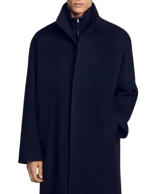 Sandro Owen Wool Blend Long Coat