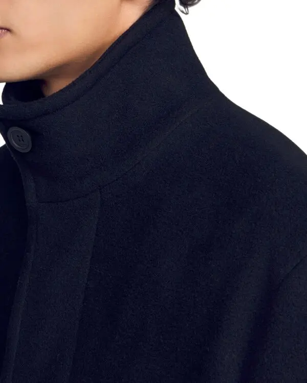 Sandro Owen Wool Blend Long Coat