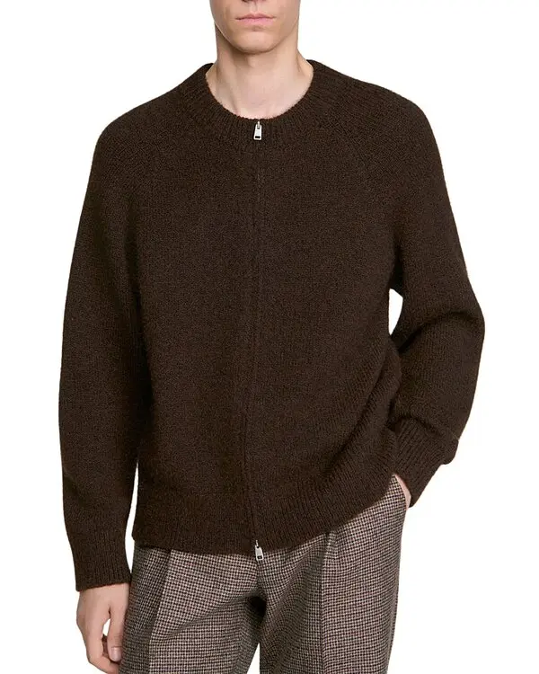 Sandro Zip Up Cardigan Sweater