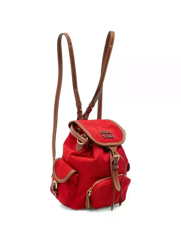 Miu Miu Leather-trimmed Canvas Backpack